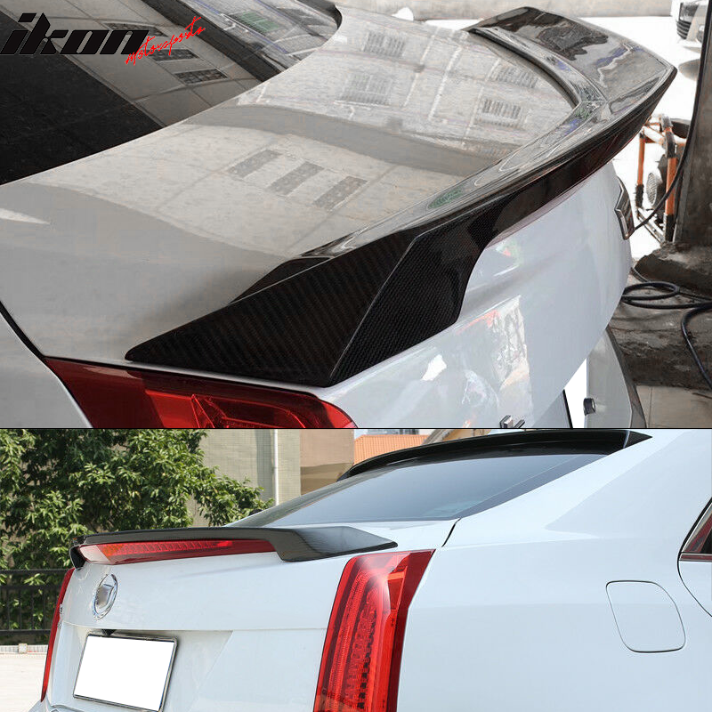 Fits 16-19 Cadillac ATS-V V Style Trunk Spoiler Wing Forged Carbon ...