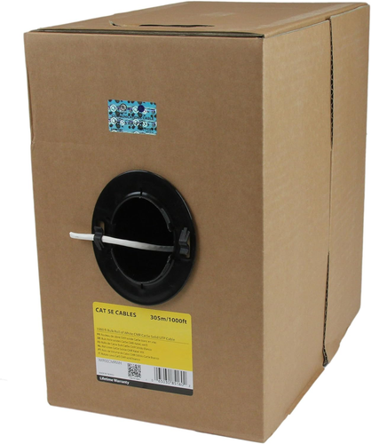 1000 Ft Bulk Roll of White CMR Cat5E Solid UTP Riser Cable - Cat 5E ...