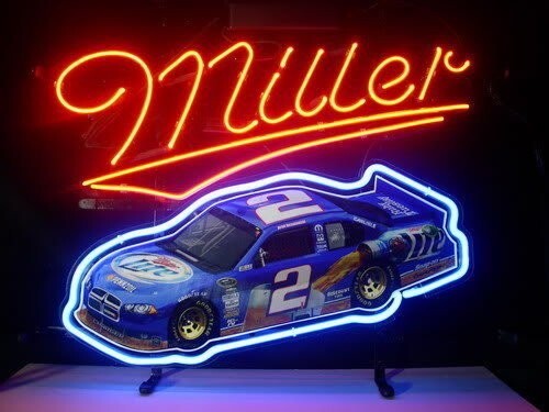 Miller Lite Nascar #2 Kurt Car 17"x14" Lamp Light Neon Sign Beer Real ...
