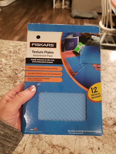 Fiskars Texture Plates Pack of 12 Textures Hearts Stars Bricks ...