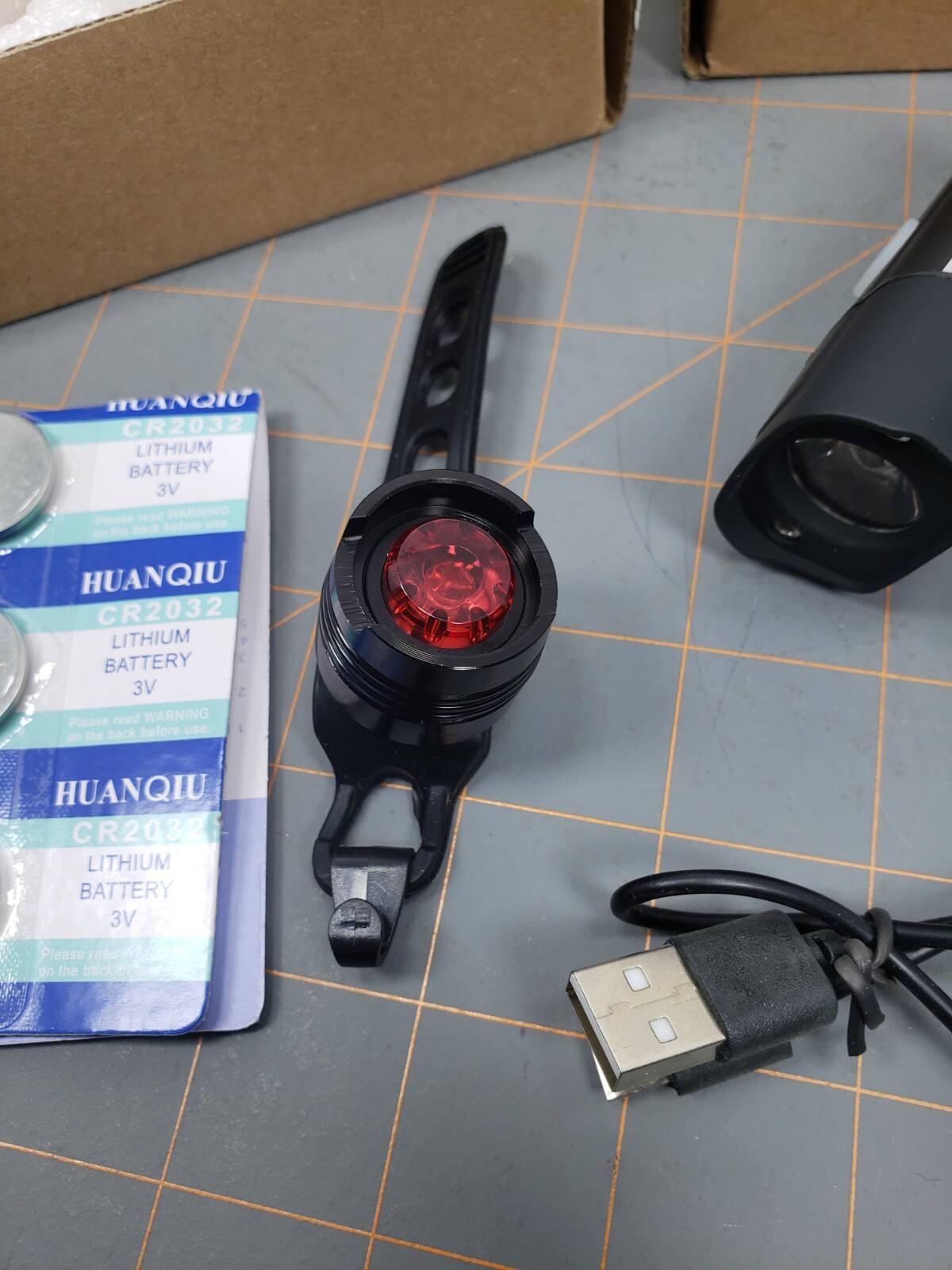 (2 Sets) USB Rechargable LED Bicycle Bike Light w/ Battery Operated ...