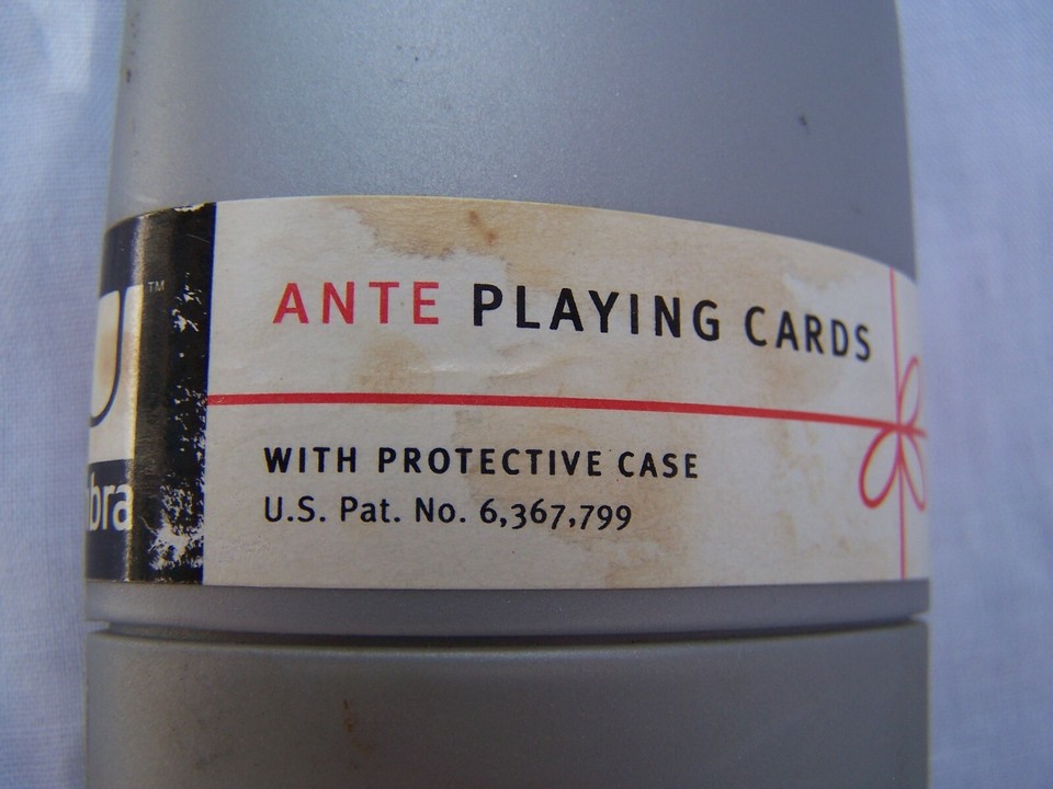 UMBRA ANTE Playing cards w silver Plastic Case Long Oval Card Deck NEW ...