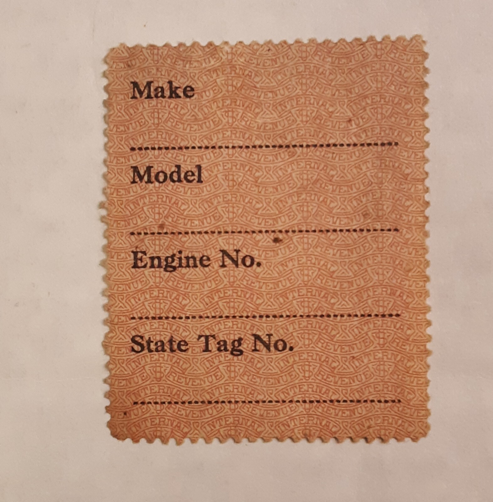 FEDERAL USE TAX ON MOTOR VEHICLES STAMP 1943 VINTAGE $5 DENOMINATION | eBay