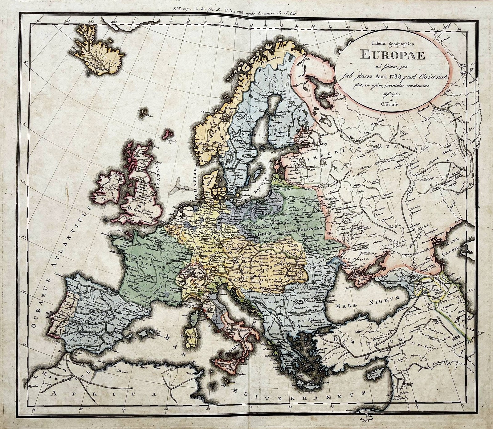 Europe Continent Map 1788 Copper Engraving 1820 | eBay