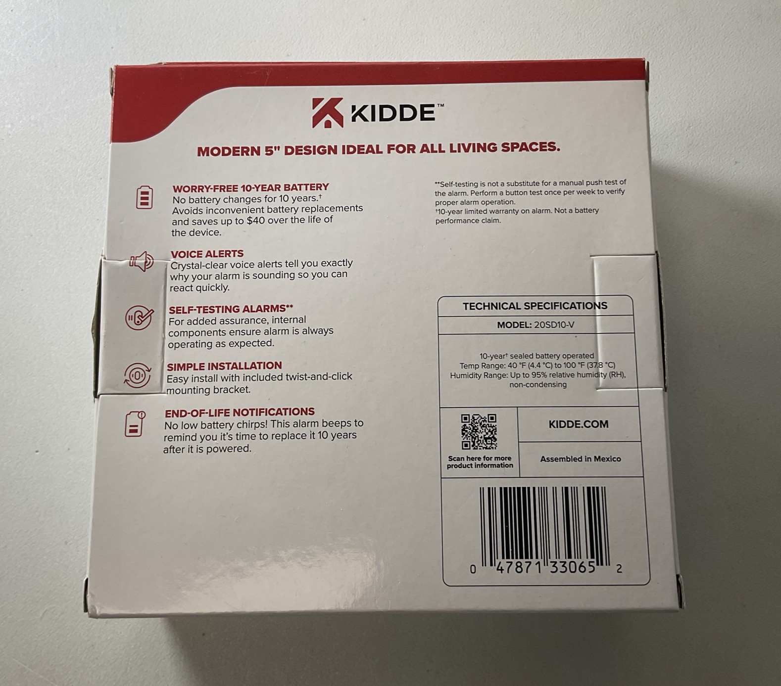 Kidde Detect Smoke Alarm Model 20SD10-V 10 Year battery - Sept 2024 | eBay