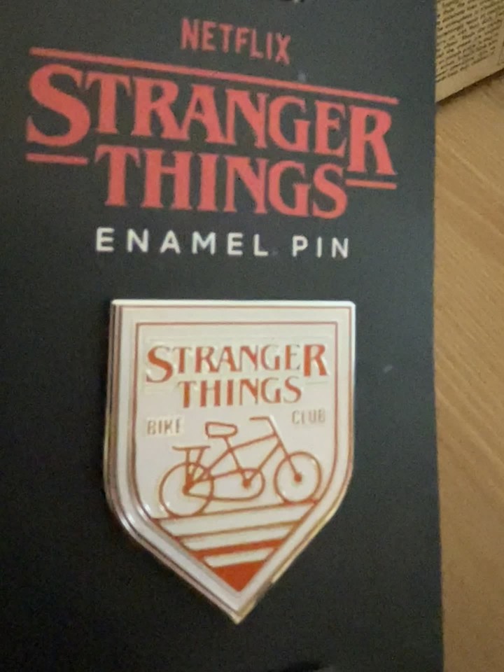NEW! Netflix House Stranger Things 2 pc Enamel Pin Set Bike ClubUpside ...