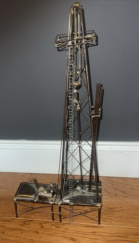 Vintage Mid Century Brutalist Metal Oil Rig Tower Sculpture Derrick | eBay