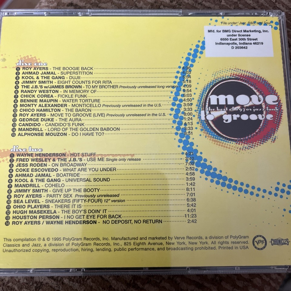 Various Artists : Move to Groove: The Best of 1970s Jazz-Funk (CD) EXCELLENT 731452579720| eBay