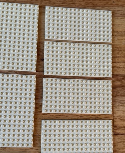 Lego Base Plate Lot of 6 TAN SAND 8x16 8 dot x 16 dot baseplates 16x8 ...