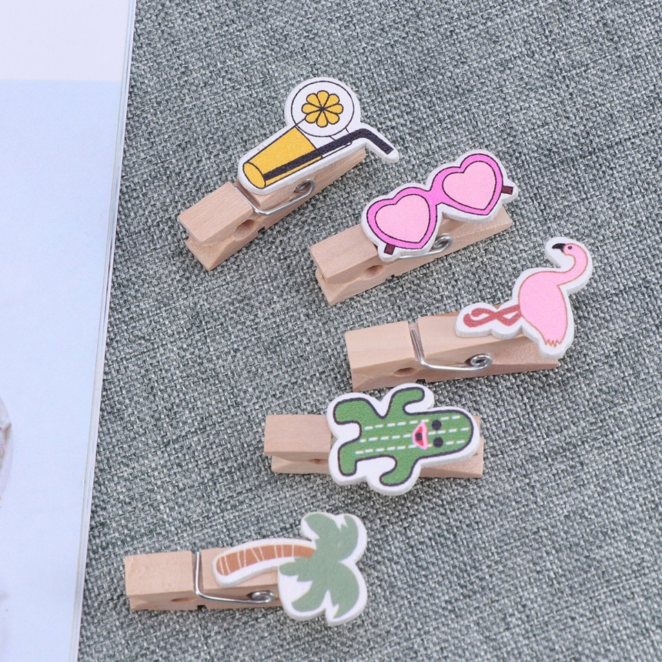 10 Pcs Photo Pegs and String Clip Mini Clothespin Function Clothing ...