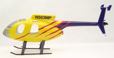 Roban MD500E 700 size yellow-blue painting RC Helicopter Fuselage scale ...