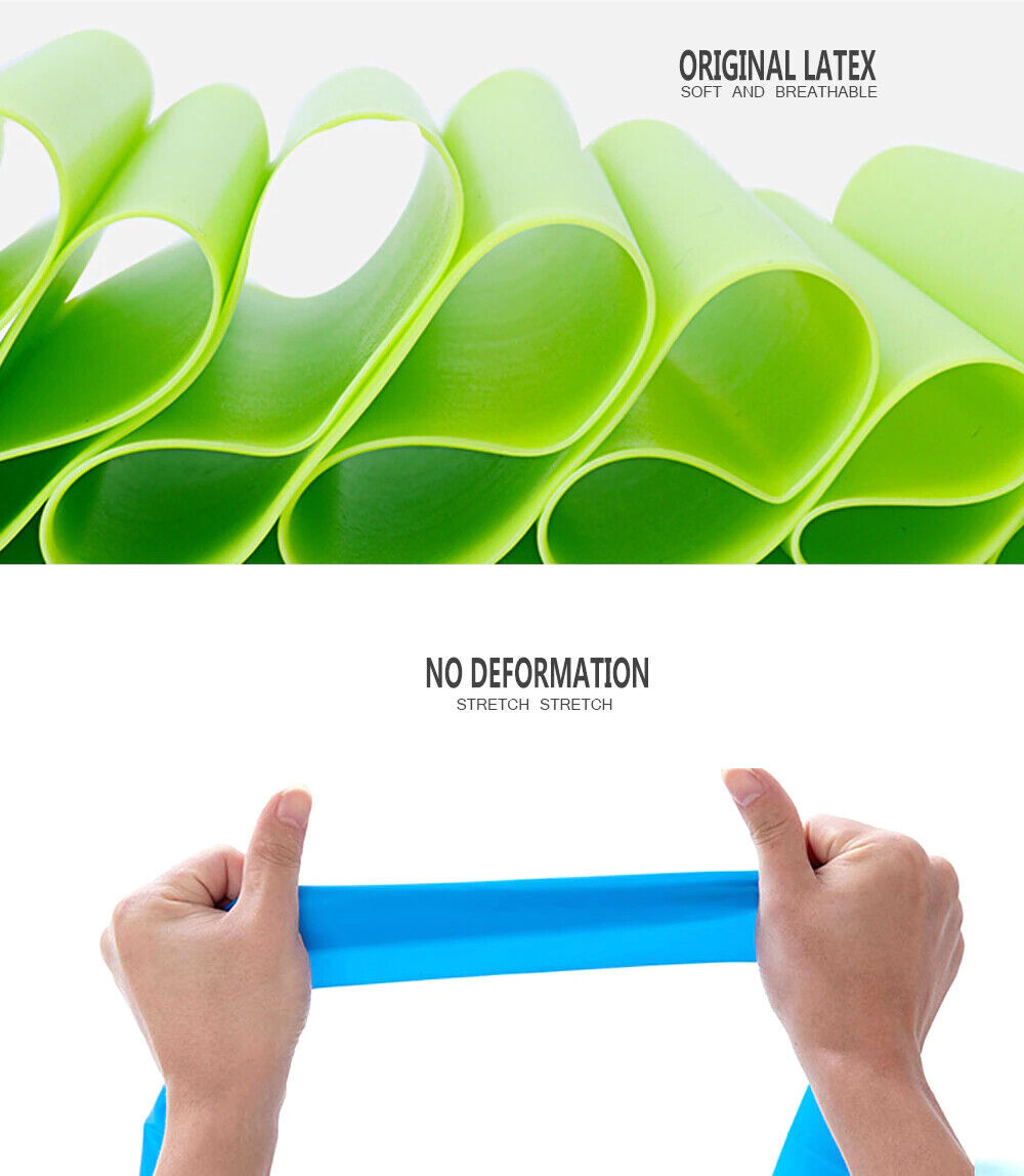 5 Feet Stretch Resistance Bands Exercise Pilates Yoga GYM Workout ...