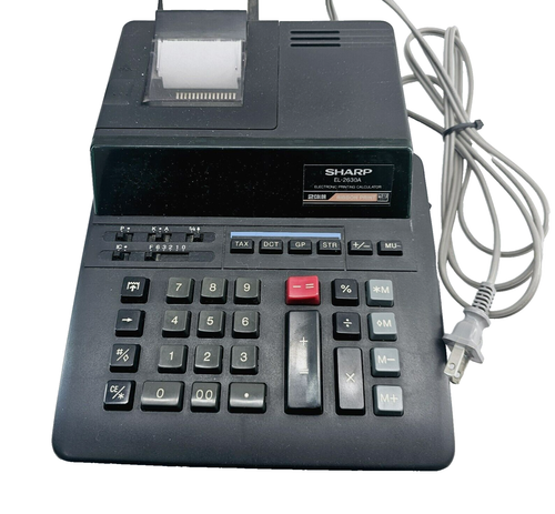 Sharp EL-2630A Electronic Printing Calculator 2 Color Ribbon Print 12 Digit s | eBay