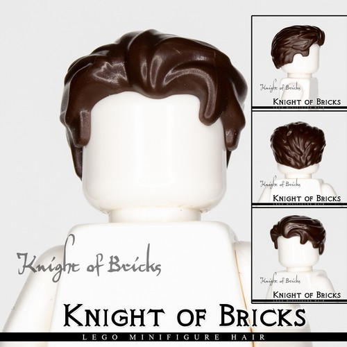 LEGO Minifigure Hair DARK BROWN 25972 Male Boy Swept Back Widow's Peak ...