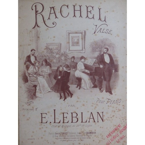 Leblan Emile Rachel Valse Piano ca1896 | eBay.de