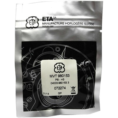 ETA 980.153 PS - H3 Quartz watch movement Pre-Sealed (NEW) - MZETA980 ...