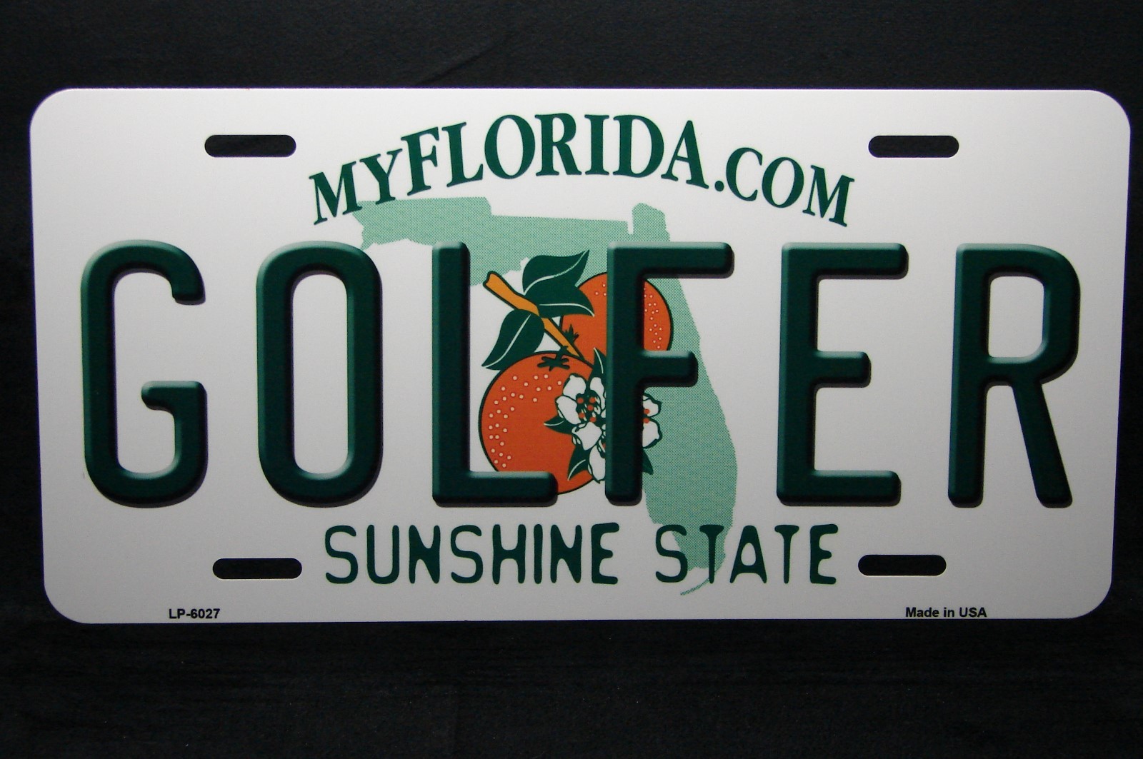 GOLFER FLORIDA METAL CAR LICENSE PLATE, FLORIDA STATE LICENSE PLATE ...