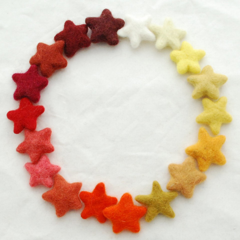 100% Wool Felt Stars - Handmade - Felted Stars - Assorted Colours | eBay