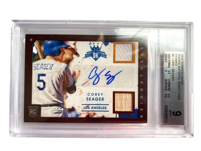 2016 Diamond Kings Corey Seager Framed Dual Relic Autograph #38/99 BGS ...