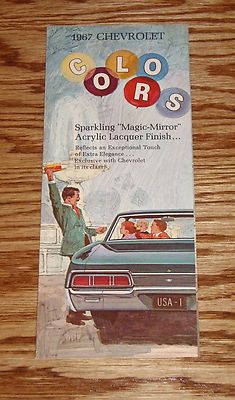 Original 1967 Chevrolet Colors Brochure 67 Chevy Impala Chevelle Camaro ...
