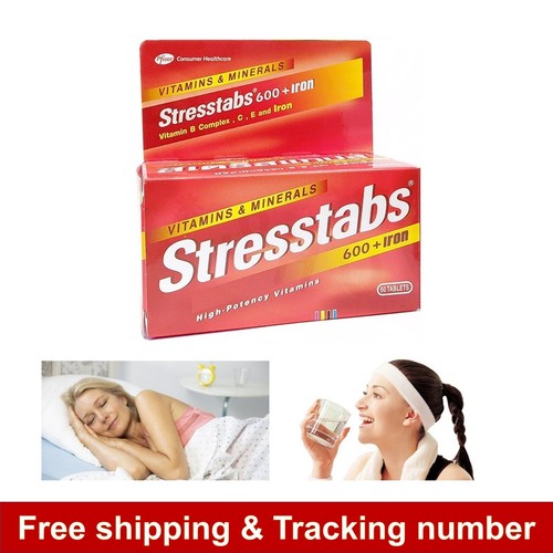 60Tablet Stresstabs 600 Vitamin Iron Minerals High Relieve Stress Zinc ...
