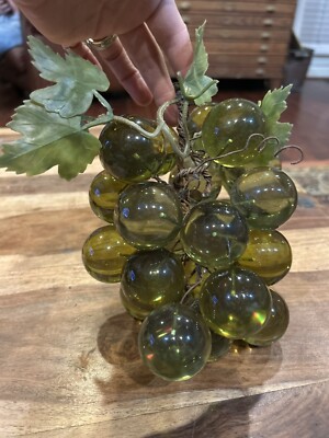 Vintage Large Green Lucite Grapes - 20 Grapes. Cluster is Approx 8” X 3 ...