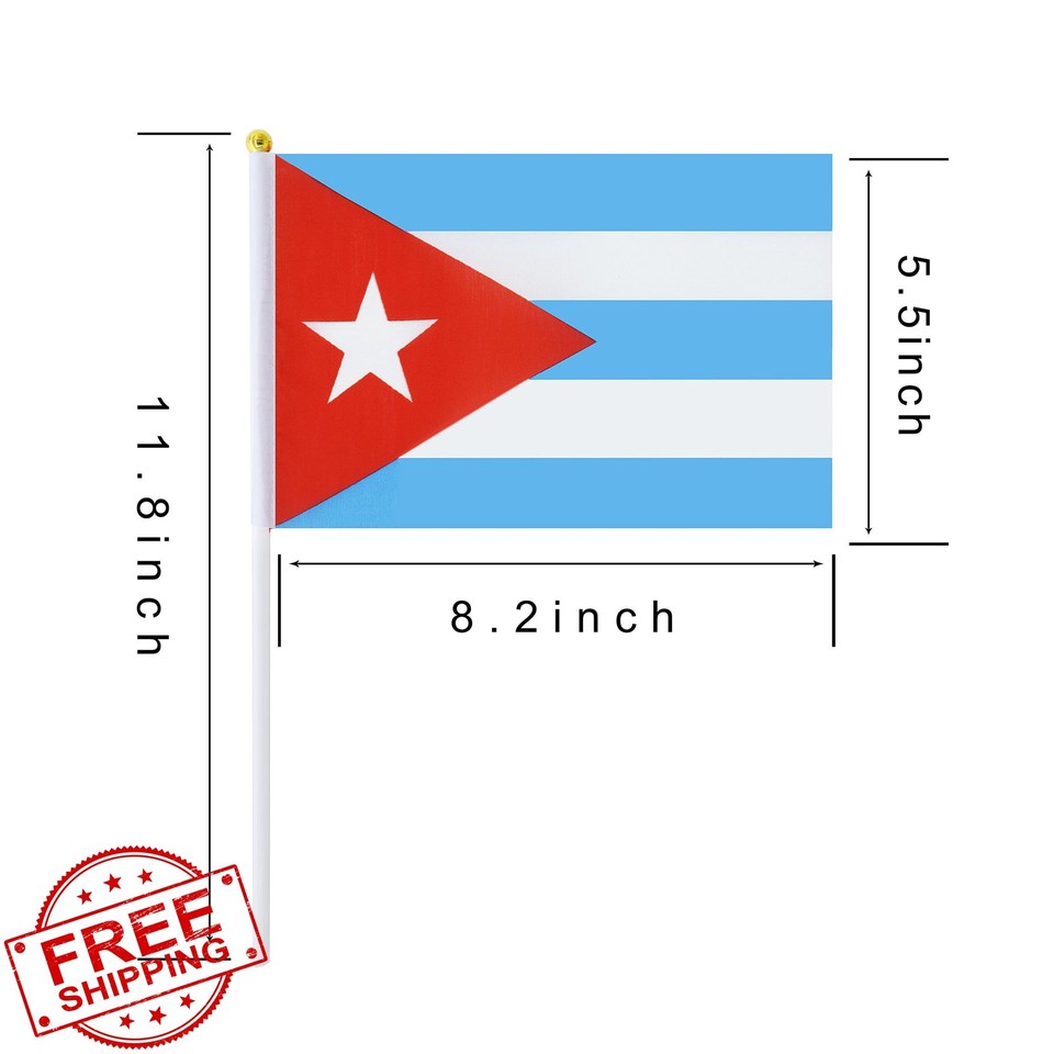 25pc Mini Cuban Flags Handheld Round Top Party Decorations | eBay