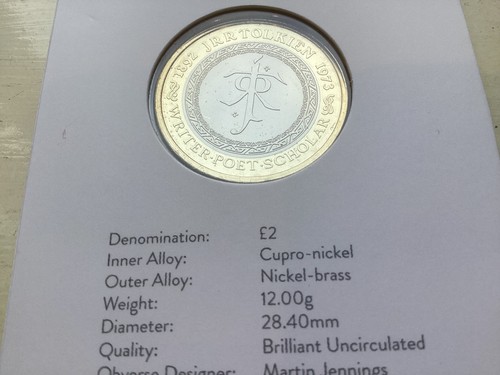 J R R Tolkien £2 coin dated 2023. Royal Mint sealed on card. BU. | eBay UK
