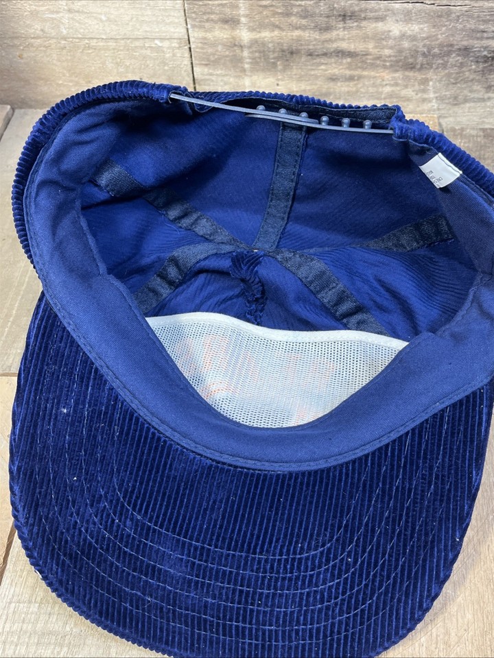 Vintage Chicago Bears Navy Blue Corduroy Logo Hat Cap NFL football ...