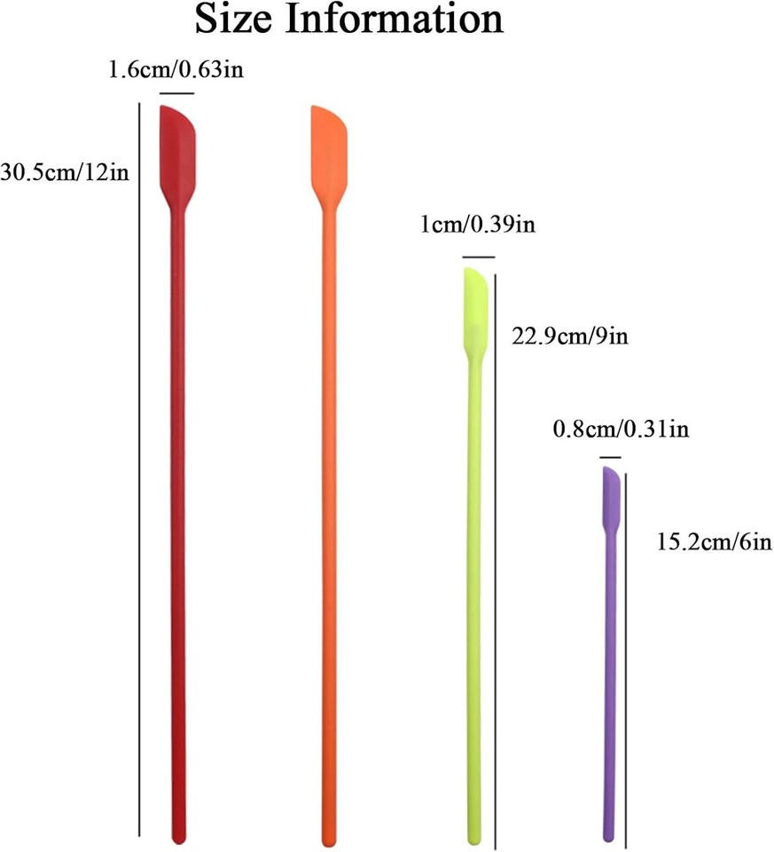 4 Pack Mini Silicone Spatula Set Small Rubber Spatula Makeup Thin Jar ...