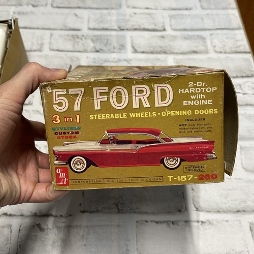 AMT 57 FORD 3 IN 1 T-157-200 PLASTIC MODEL KIT VINTAGE VTG RARE WITH ...