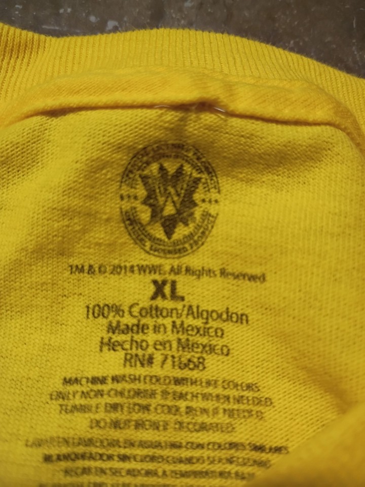 Hulk Hogan WWE WWF Legend Yellow Hulkamania T-Shirt XL RAW Wrestling ...