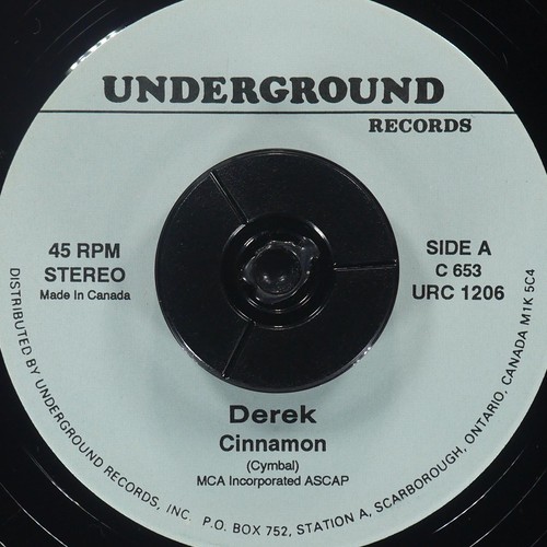 DEREK Cinnamon / Help Me Rhonda UNDERGROUND RECORDS URC 1206 NM 45rpm ...