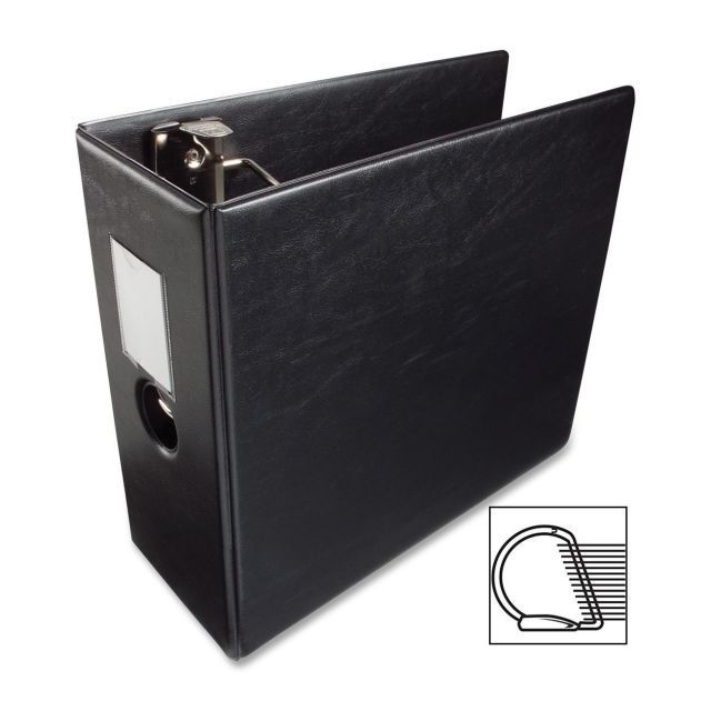 Business source slanted d-ring binder - 5" capacity 1 black 33121 for ...