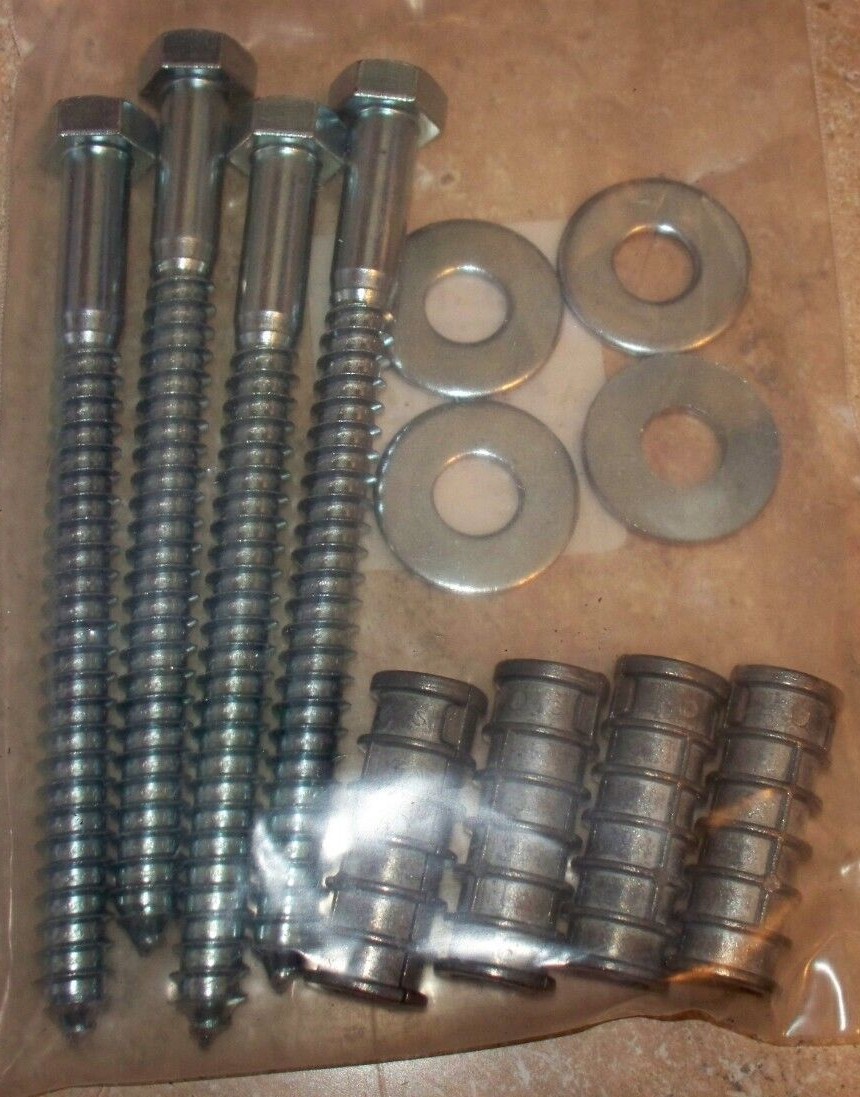 Set of 4 Concrete Lag Bolts 6" long w/ Shields Anchors & washers Free ...