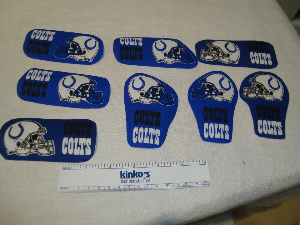 Indianapolis Colts NFL Football Cotton Fabric Iron-On Patches Appliques ...