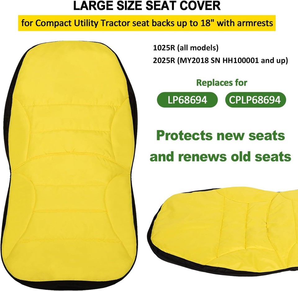 For John Deere 1025R & 2025R LP68694 Tractor Seat Cover Compact Utility ...