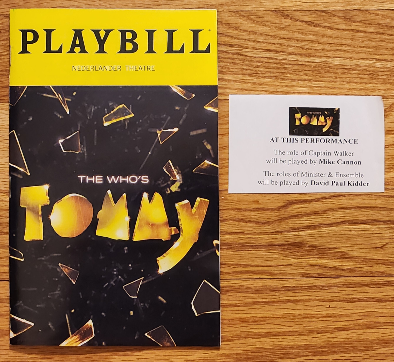 The Who's Tommy Playbill April 2024 With Understudy Slip Broadway ...