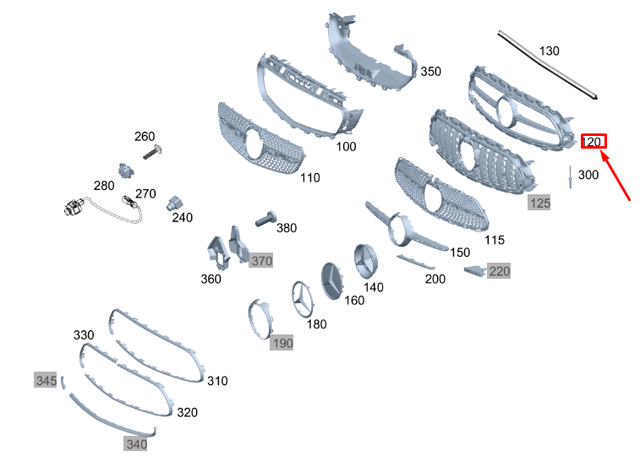 MERCEDES-BENZ E C238 RADIATOR GRILLE FRAME A2138889400 GENUINE for sale ...