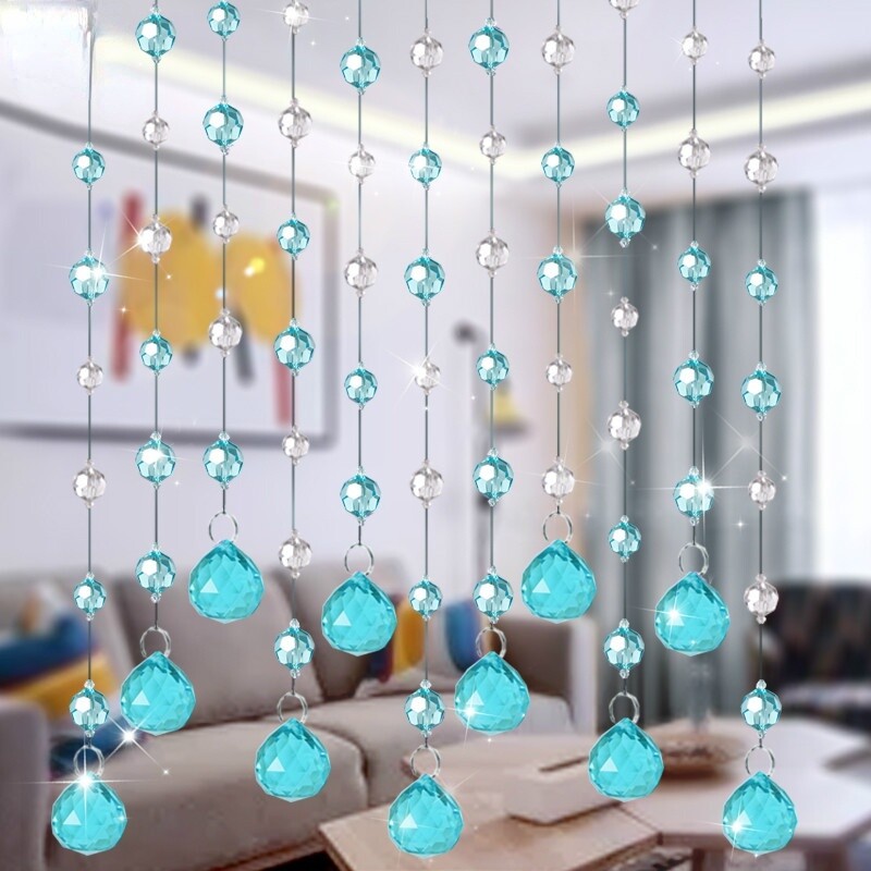 25 Strings Crystal Beaded Curtain Arched Doorway Wedding Backdrop Home ...
