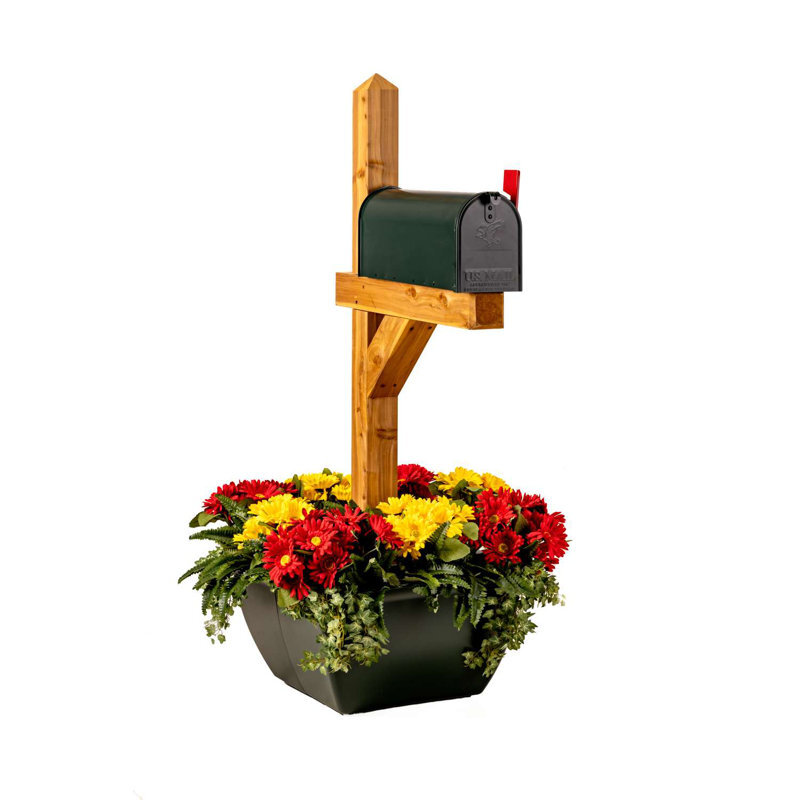 24" Mailbox Planter Box Wrap Around Post Flower Pot Outdoor Garden ...
