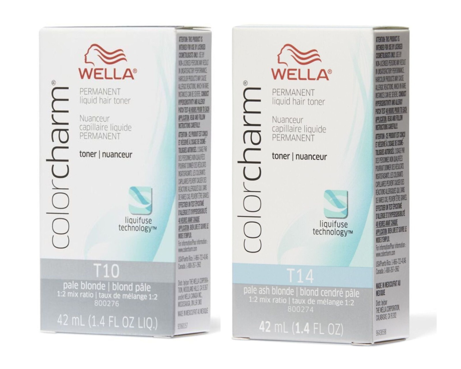 Wella Color Charm T-10, 14, 28, 050 with 20 DEVELOPER 0.21oz Combo ...