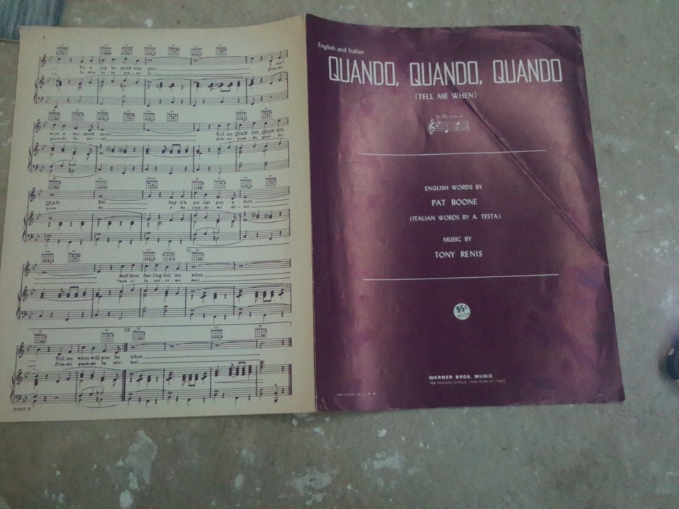 Quando Quando Quando (Tell Me When) Piano Sheet Music 1962 #7933 | eBay