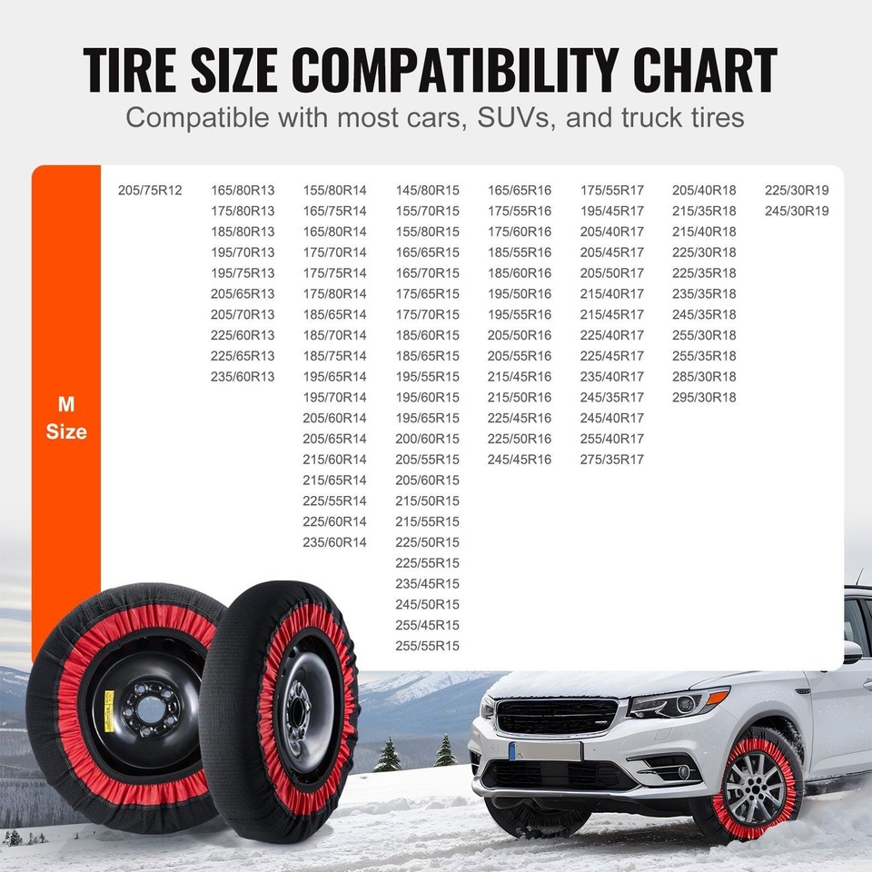 2Pcs Thickened Snow Socks - Extra Large 333lb Traction Cover Adjustable ...