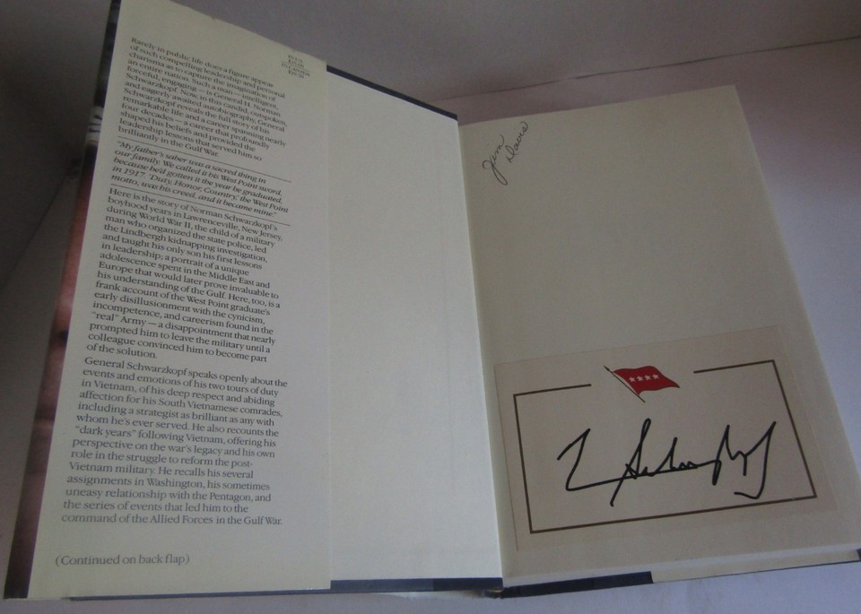NORMAN SCHWARZKOPF Signed Book IT DOESN'T TAKE A HERO | eBay
