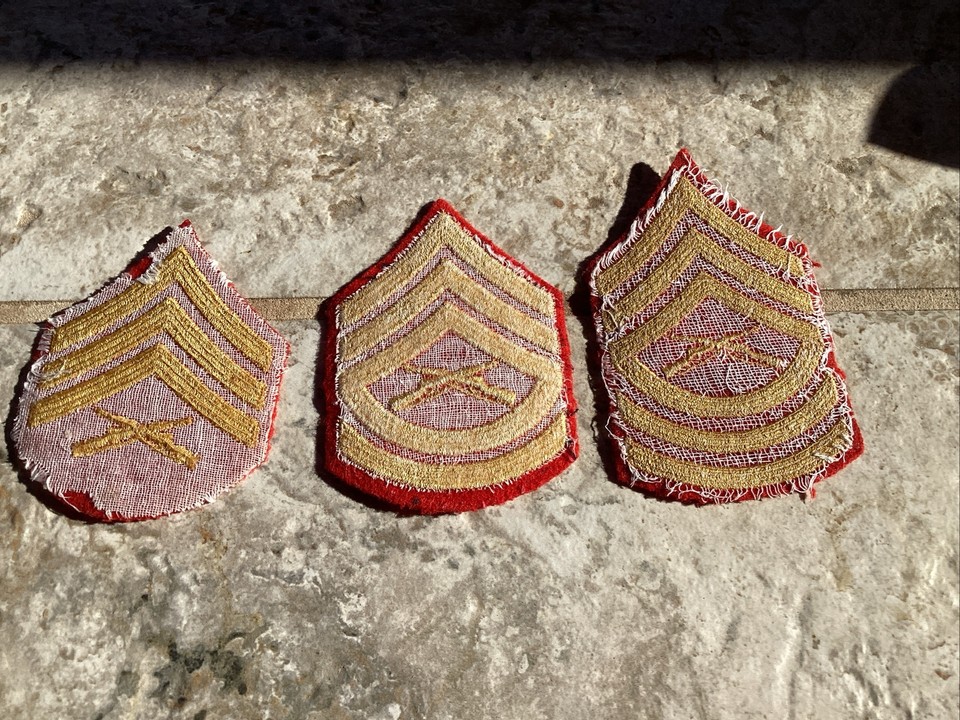 US Marine Corps FEMALE Master, Gunnery & Sergeant Rank Chevron Patches ...