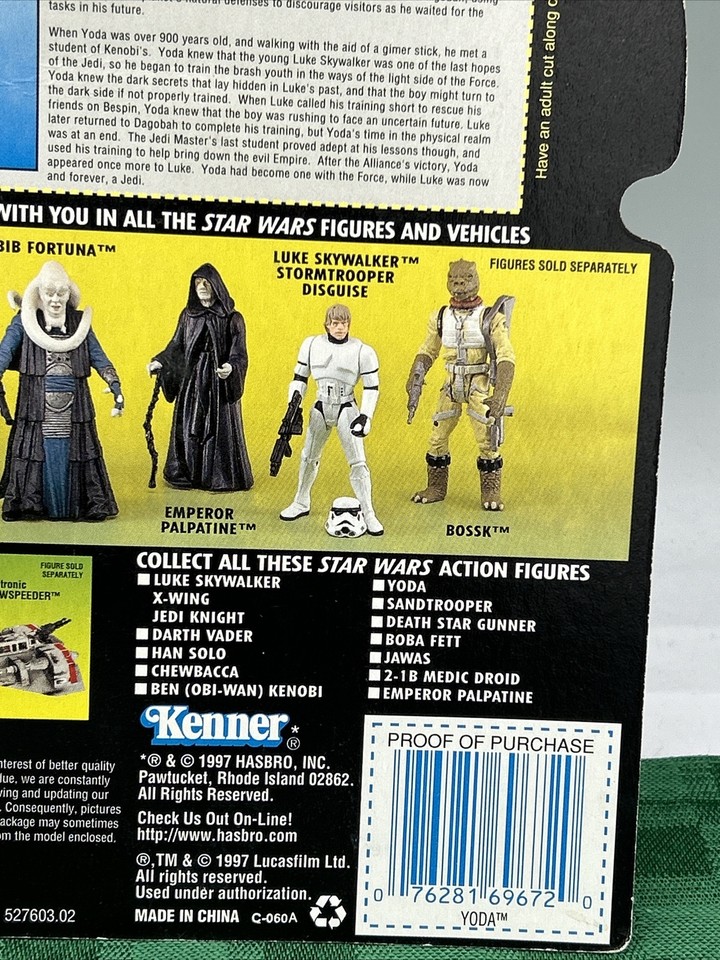 Star Wars The Power Of The Force Yoda Trainer Backpack & Gimer Stick 3. ...