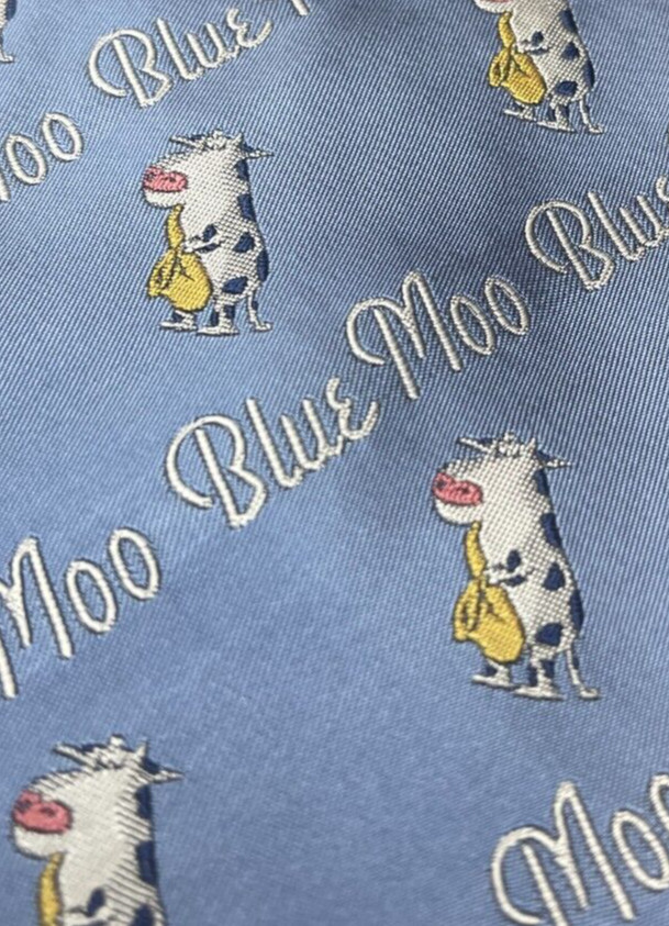 BLUE MOO COW HIGH END DRESS SUIT DESIGNER NECKTIE TIE… - Gem