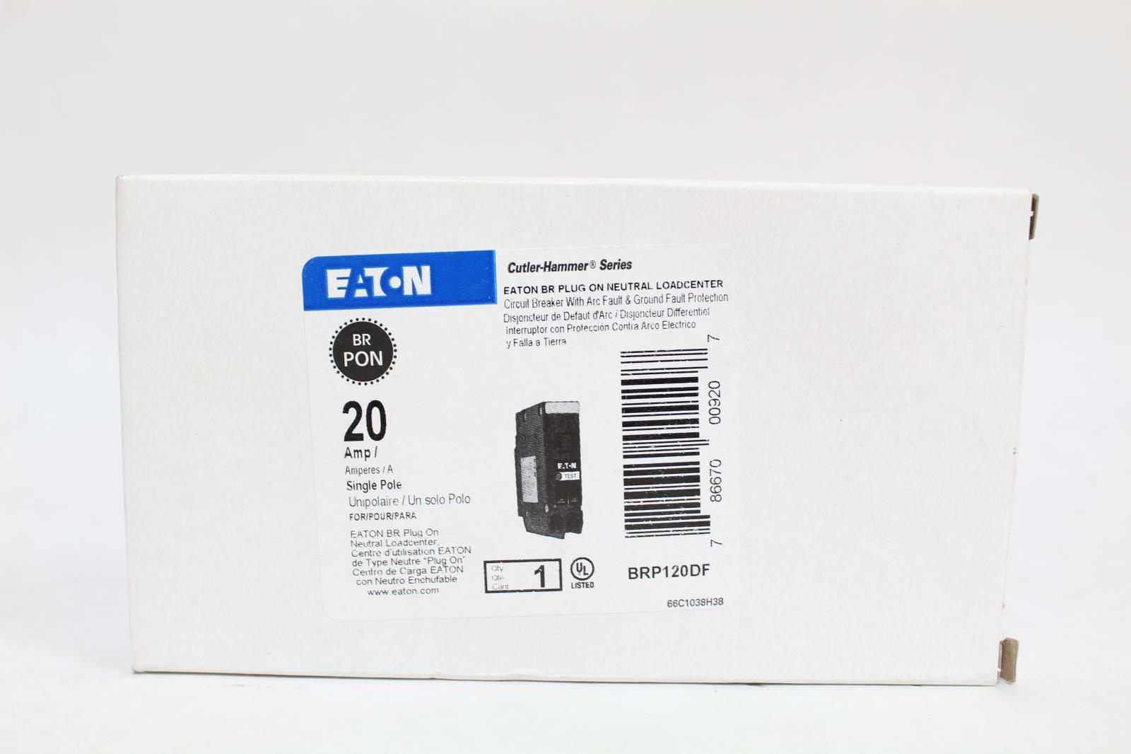 Eaton BRP120DF 120 20A 1-Pole Circuit Breaker for sale online | eBay