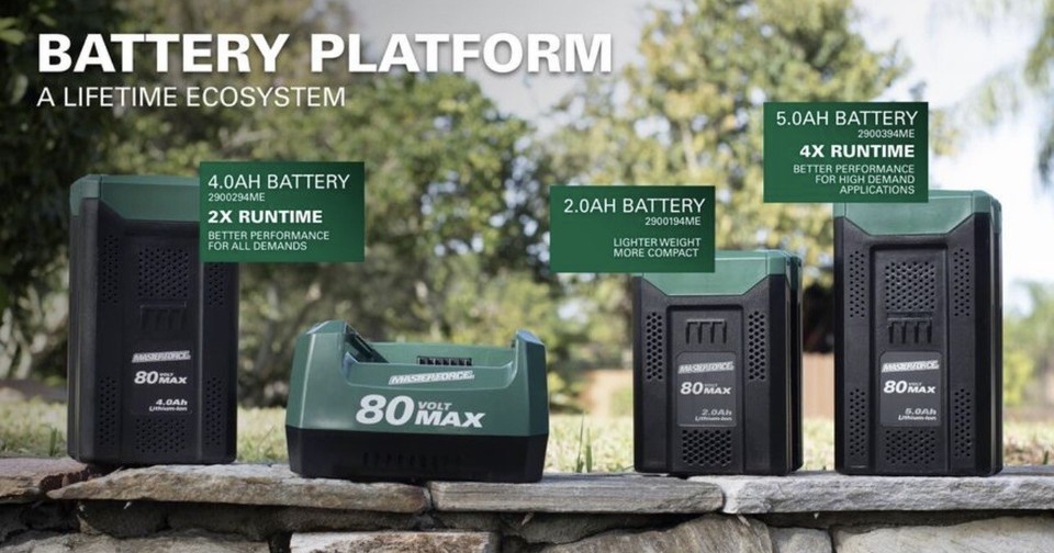 Masterforce 80V Lithium-Ion 5.0Ah Battery, Compatible With Greenworks ...
